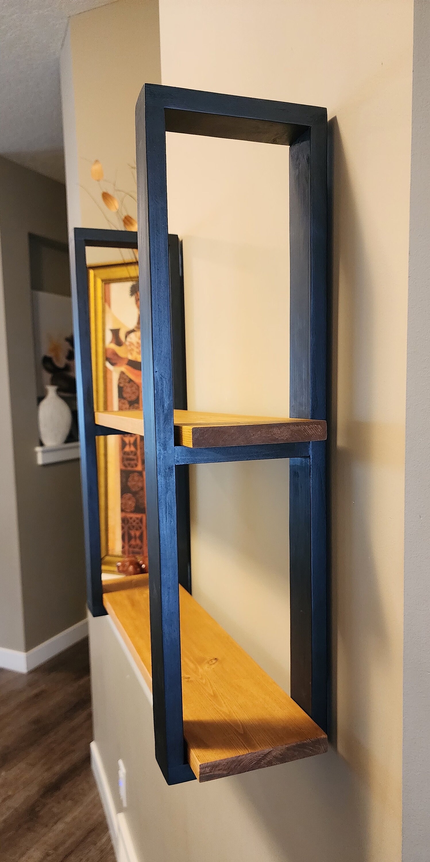 Modern Contemporary Floating Wall, Wood Wall Mounted Bookcase, Wood ...