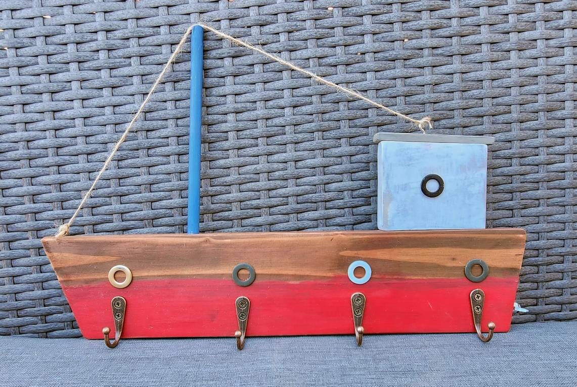 Fishing Boat Key Holder Key Hooks Key Organization Key - Etsy UK