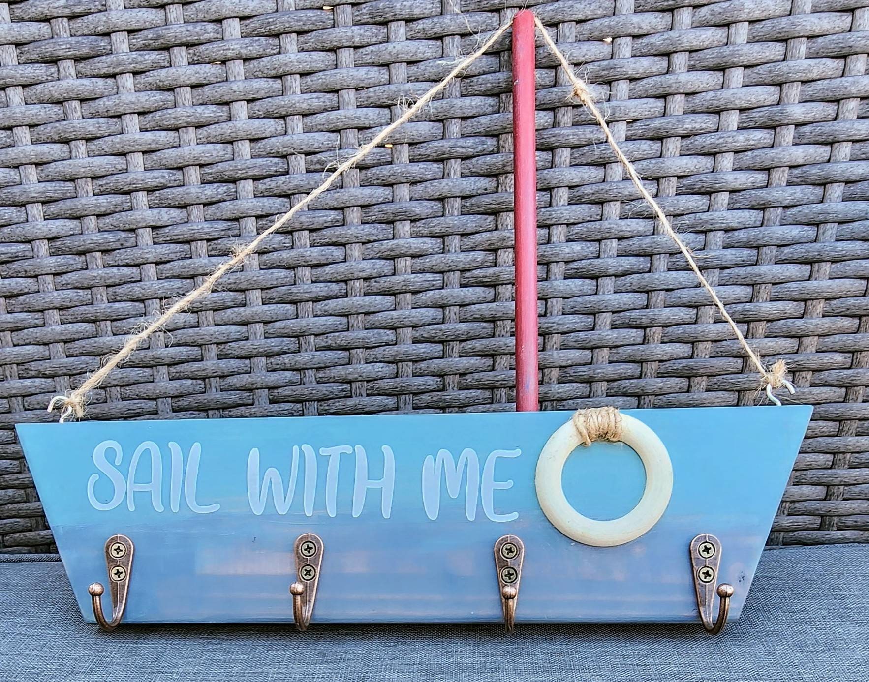 Sail With Me Boat Key Holder Key Hooks Key Organization Key - Etsy