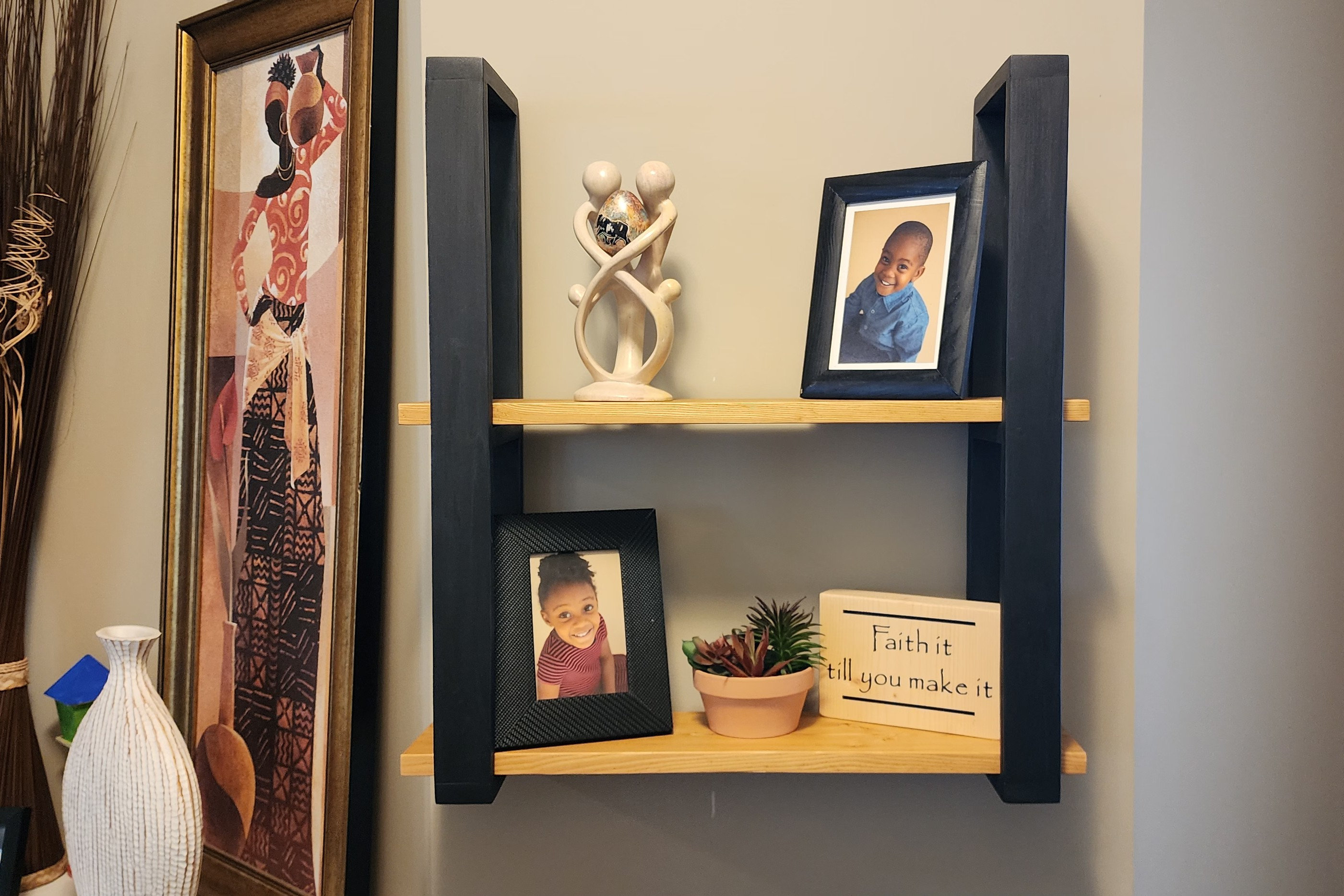 Modern Contemporary Floating Wall, Wood Wall Mounted Bookcase, Wood ...