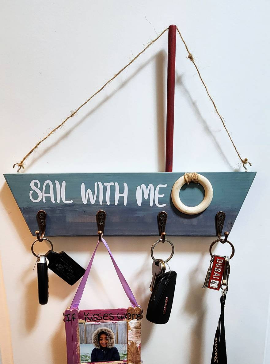 Sail With Me Boat Key Holder Key Hooks Key Organization Key - Etsy