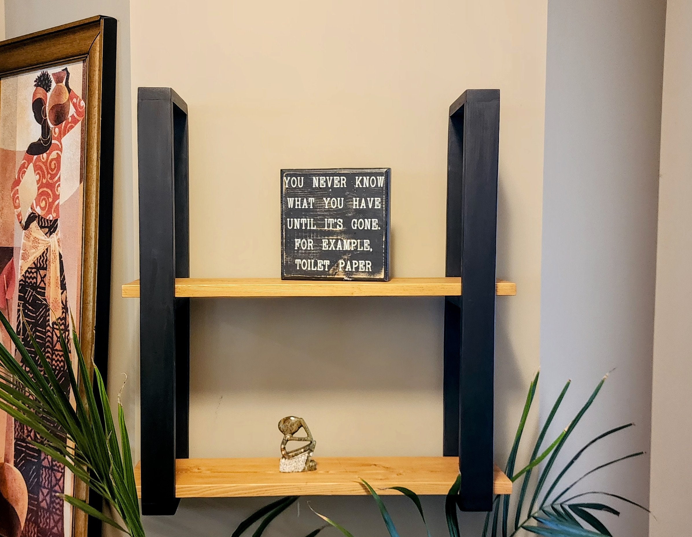 Modern Contemporary Floating Wall, Wood Wall Mounted Bookcase, Wood ...