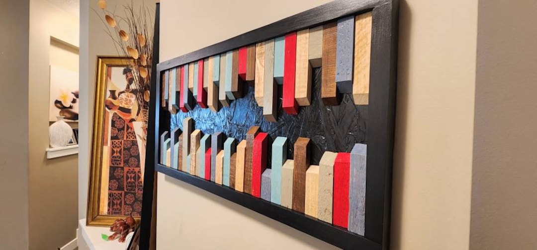 Rustic 3D Pallet Reclaimed Wood Slat Wall Art, All Art, Modern Wood Art ...