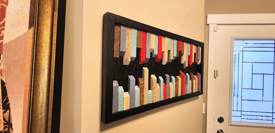 Rustic 3D Pallet Reclaimed Wood Slat Wall Art, All Art, Modern Wood Art ...