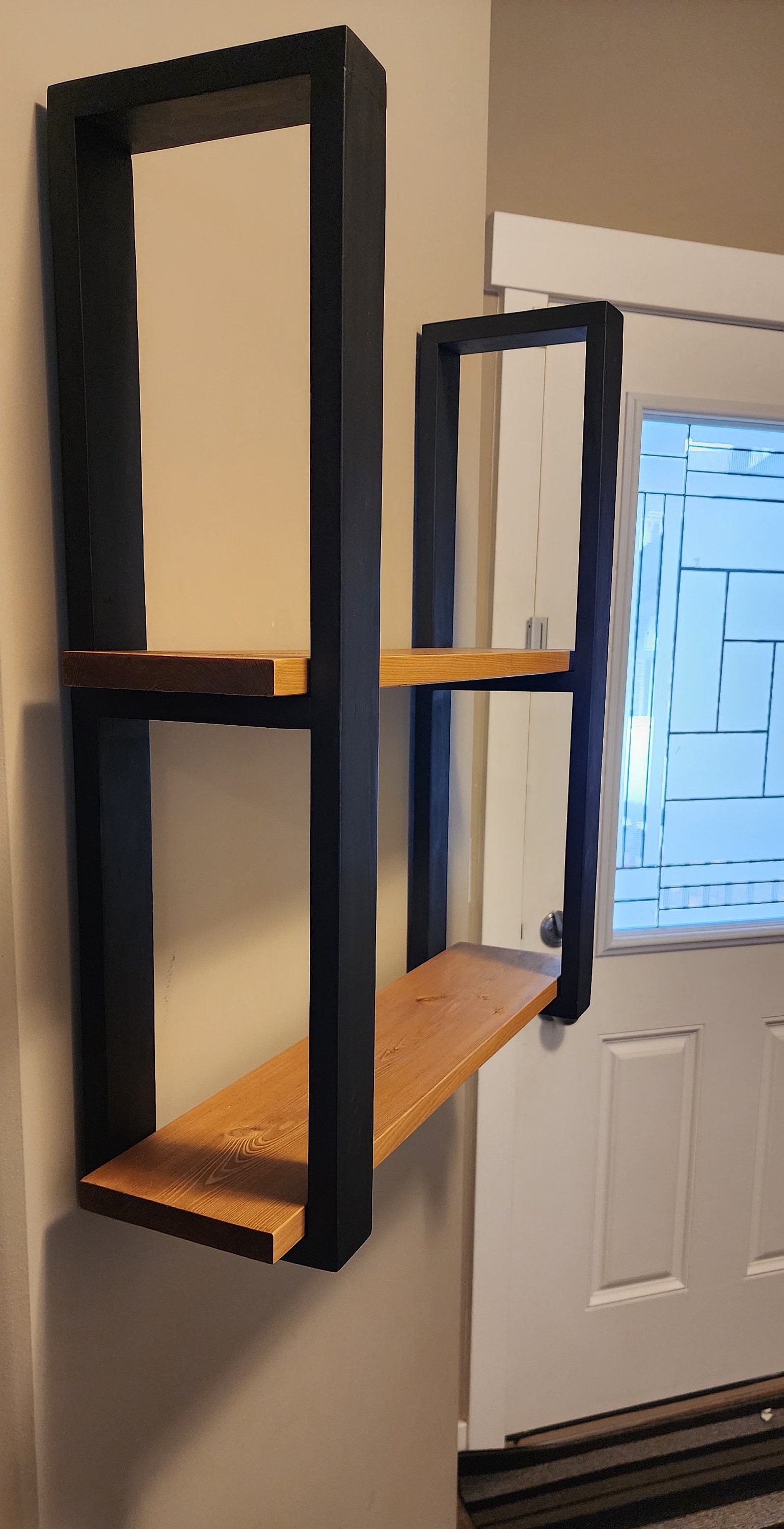 Modern Contemporary Floating Wall, Wood Wall Mounted Bookcase, Wood ...