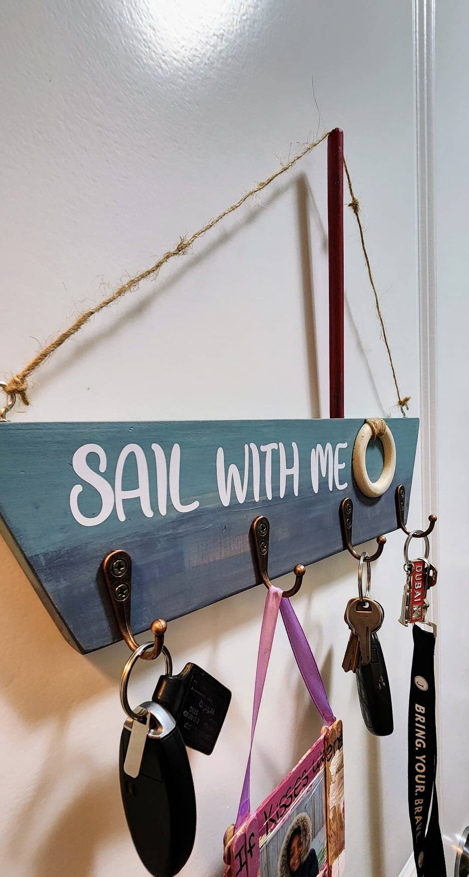 Sail With Me Boat Key Holder, Key Hooks, Key Organization, Key Sign - Etsy