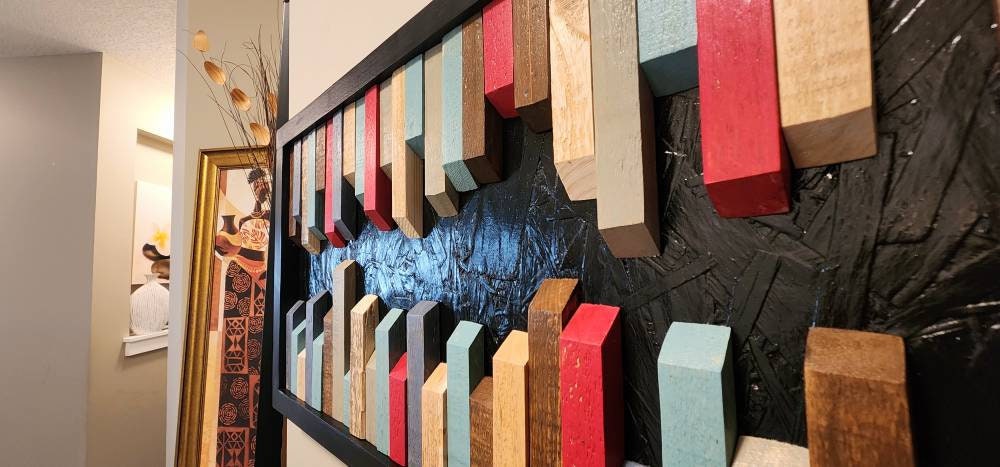 Rustic 3D Pallet Reclaimed Wood Slat Wall Art, All Art, Modern Wood Art ...