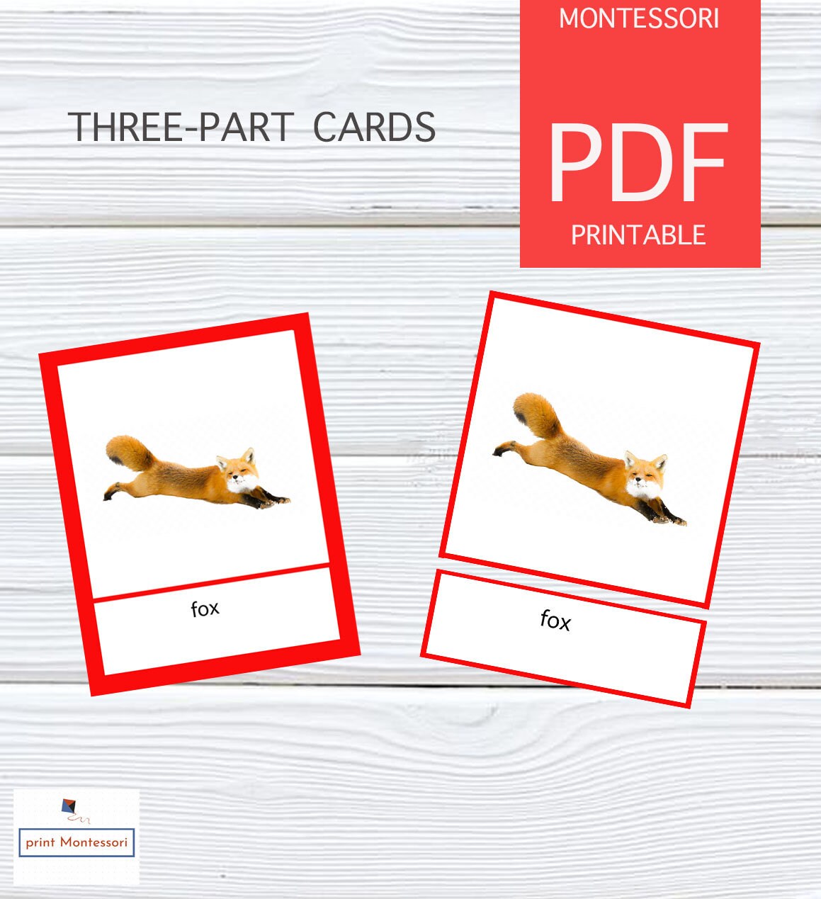 Montessori, Animals Three Part Learning Card, Homeschool, Printable PDF ...