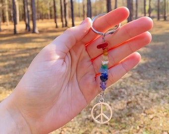Peace Sign Keychain | Etsy
