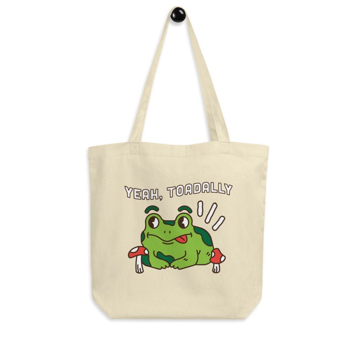 Sí Toadally Eco Tote Bag, Toad Bag Tote, Mushroom and Frog Tote ...