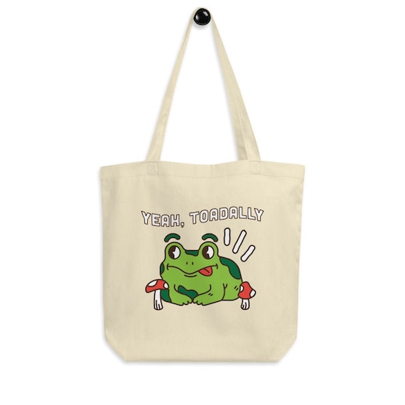 Yeah Toadally Eco Tote Bag Toad Bag Tote Mushroom and Frog - Etsy