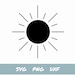 Sunshine SVG, Simple Full Sun Clipart, Boho Sun Vector, Instant Digital ...