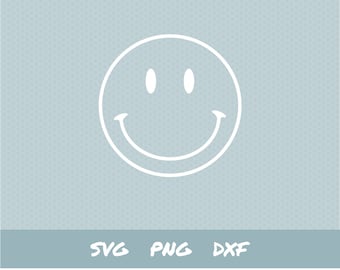 Smiley Face Svg Happy Thoughts Png Instant Digital | Etsy