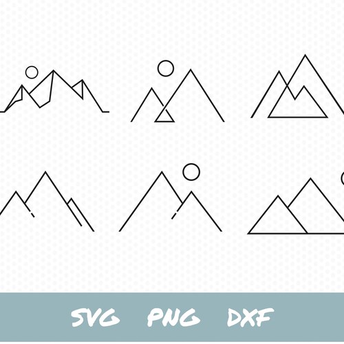 Minimalist Mountain SVG Bundle Simple Mountain Line Drawings - Etsy