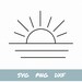 Sunshine Ocean SVG, Simple Sun and Ocean Clipart, Boho Sun Vector ...