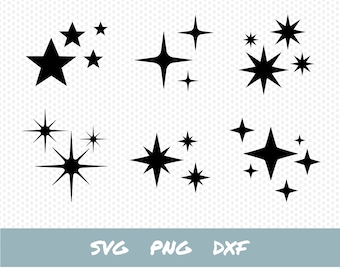 Sparkle Svg, Sparkling Stars Svg, Star, Svg, Png, Jpg, Eps, Dxf, Studio.3 Cut Files for Cricut ...