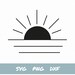 Sunshine Ocean SVG, Simple Sun and Ocean Clipart, Boho Sun Vector ...