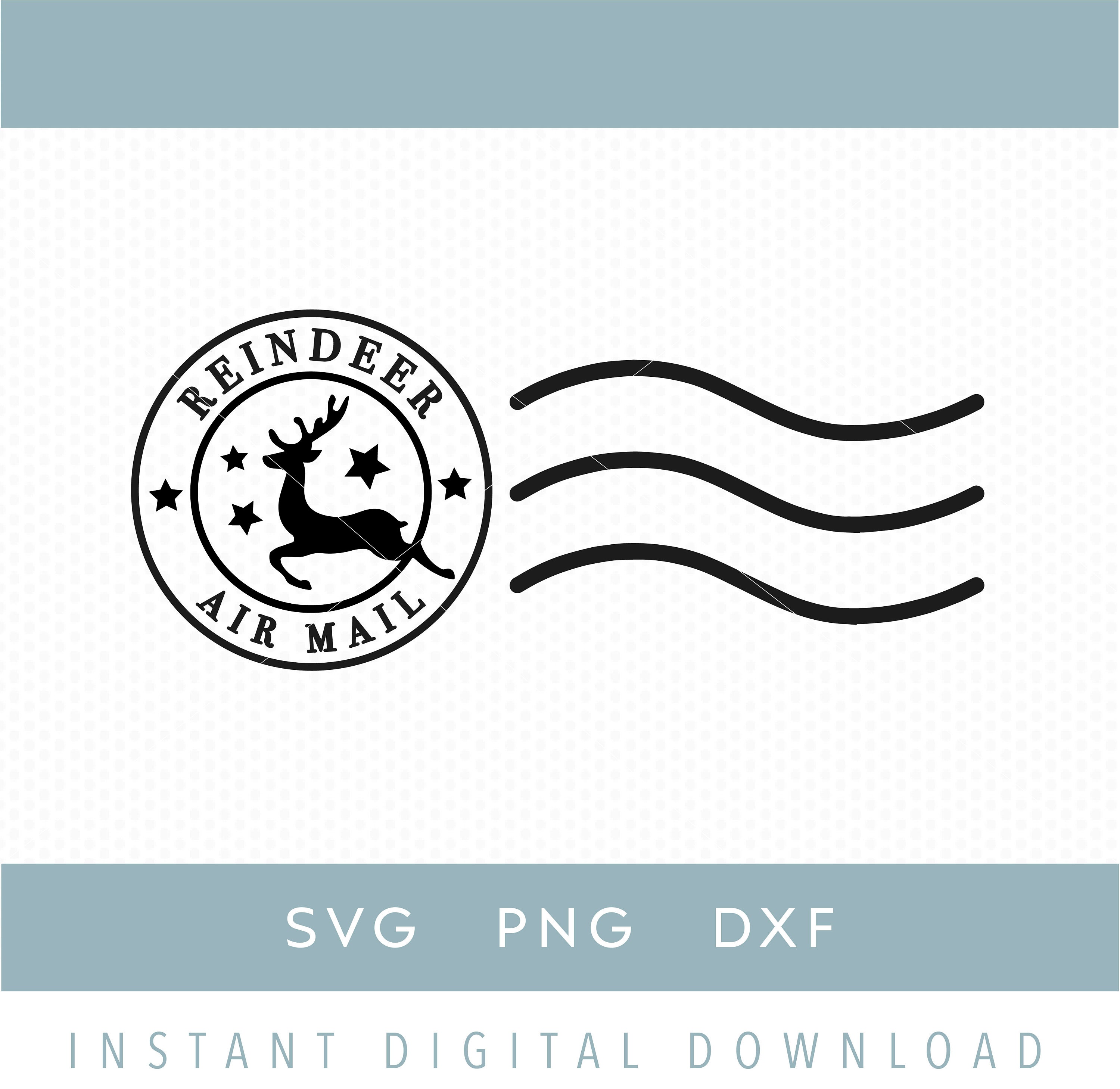 Reindeer Mail Stamp SVG | North Pole Christmas Express Delivery Sticker ...