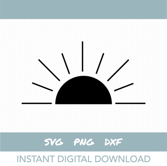 Half Sun SVG Simple Sunshine Clipart Boho Sun Vector | Etsy