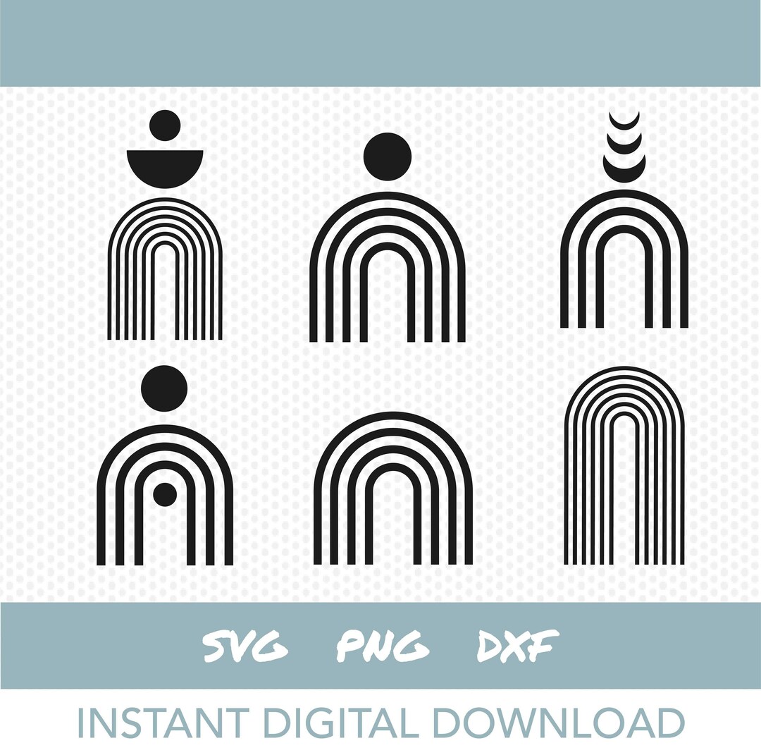 Mid Century Rainbow SVG Bundle: Boho Rainbow (digital Download) - Etsy