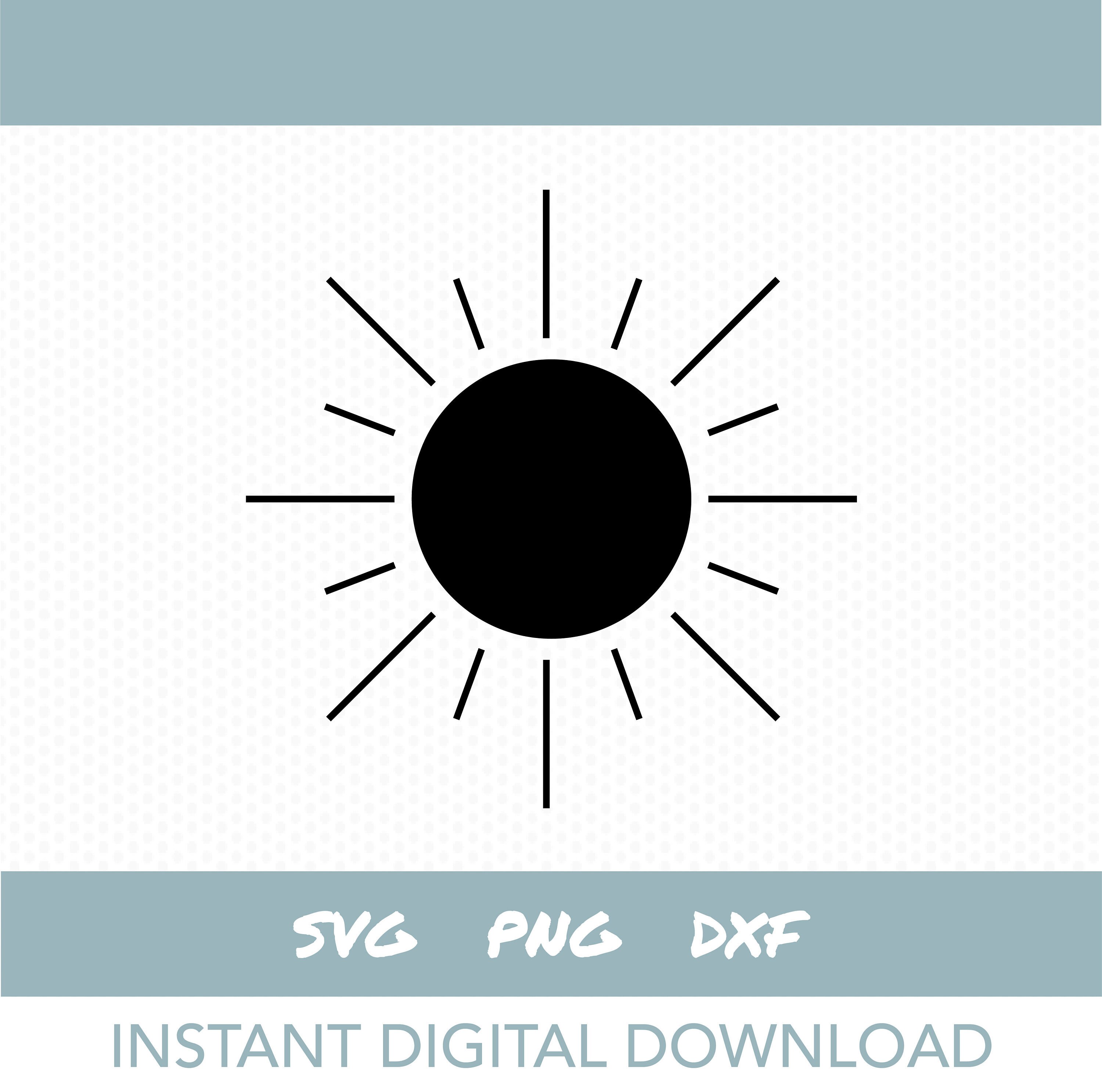 Sunshine SVG, Simple Full Sun Clipart, Boho Sun Vector, Instant Digital ...