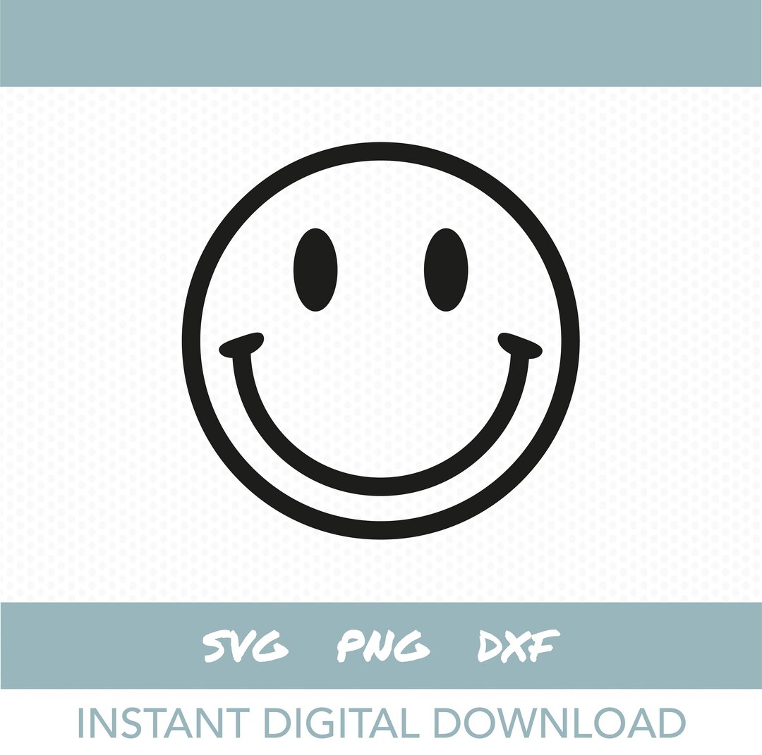 Smiley Face No.2 Svg Happy Face No.2 Outline Instant Digital Download ...