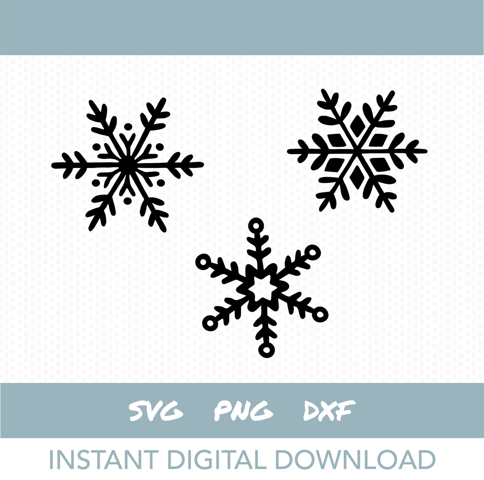 Snowflake SVG Bundle, Hand Drawn Snowflakes, Christmas Clipart ...