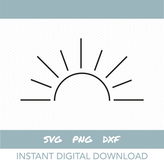 Half Sun SVG Simple Sunshine Clipart Boho Sun Vector - Etsy
