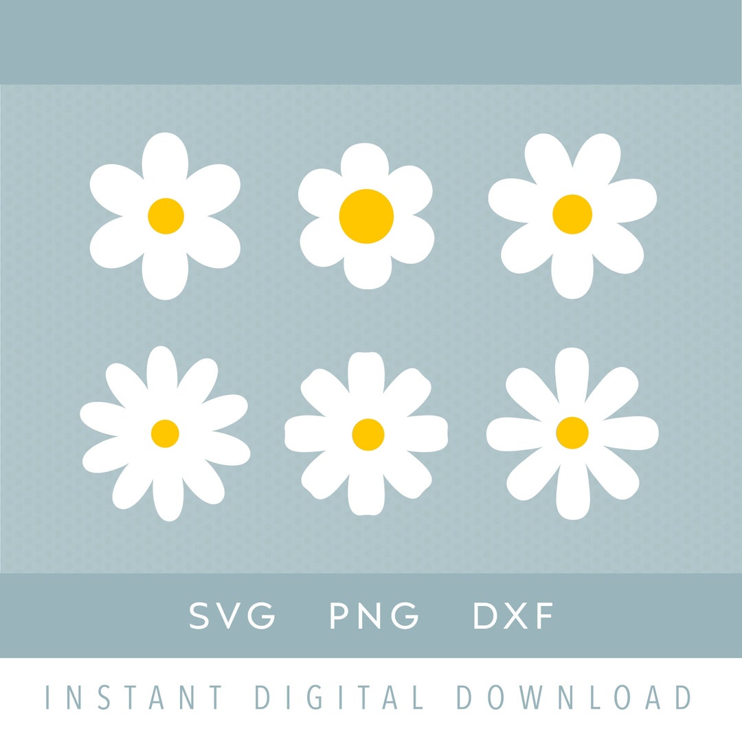 Daisy Svg Bundle, Daisy White and Yellow Png, Instant Digital Download ...
