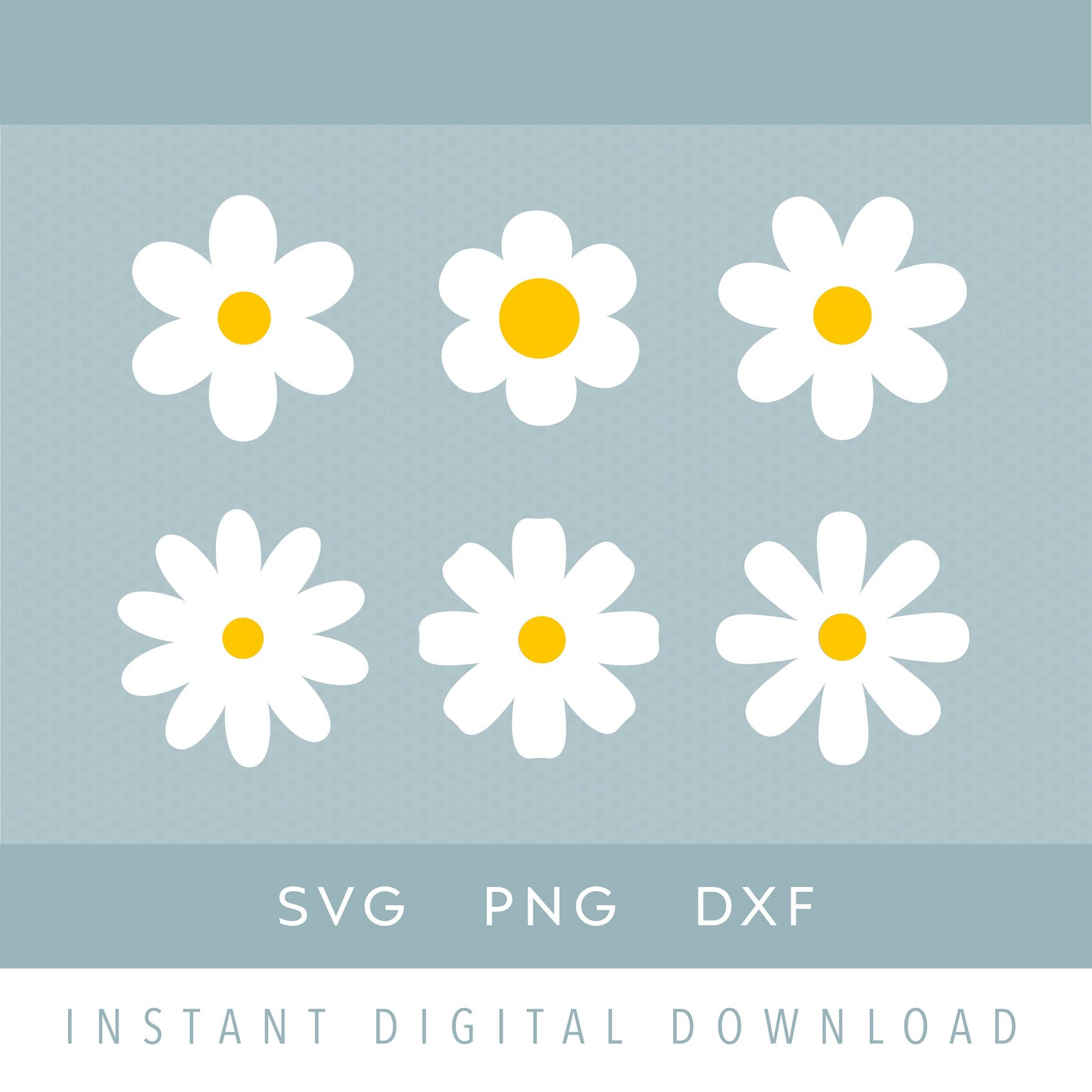 Daisy Svg Bundle, Daisy White and Yellow Png, Instant Digital Download ...