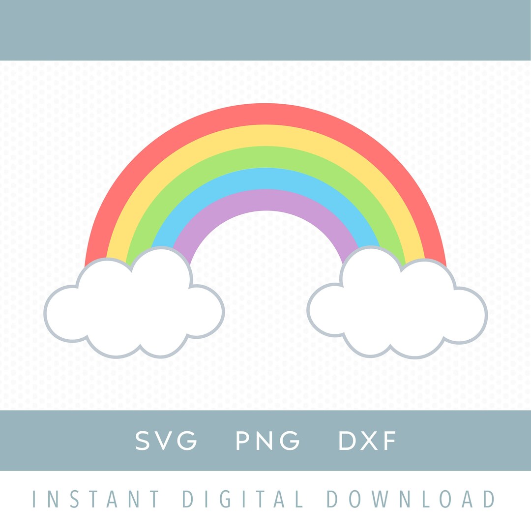 Rainbow Svg | Rainbow With Clouds SVG | Rainbow Cut File | Instant ...
