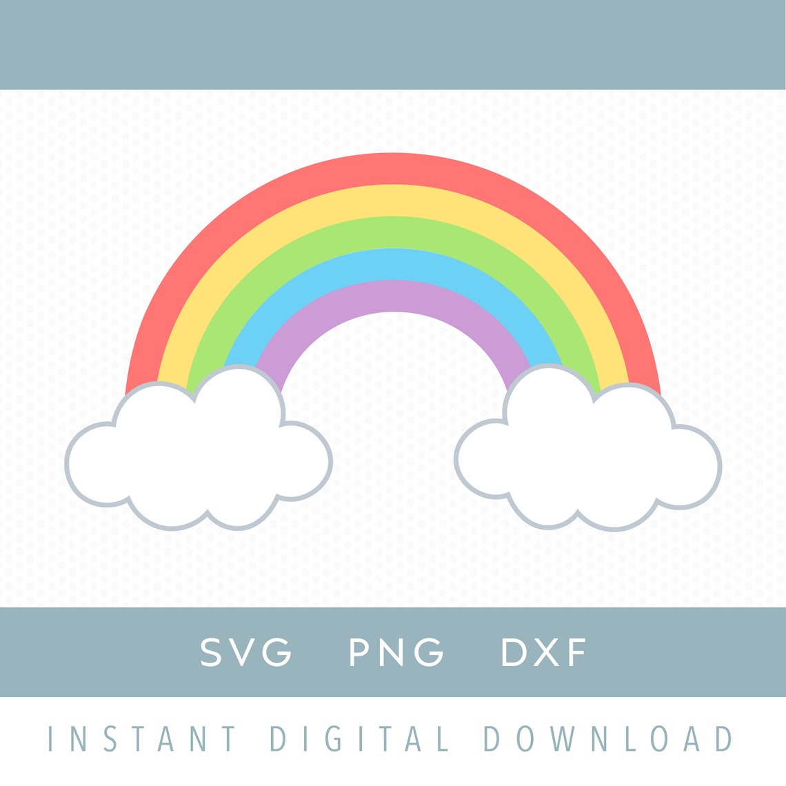 Rainbow Svg Rainbow With Clouds SVG Rainbow Cut File Instant Digital ...