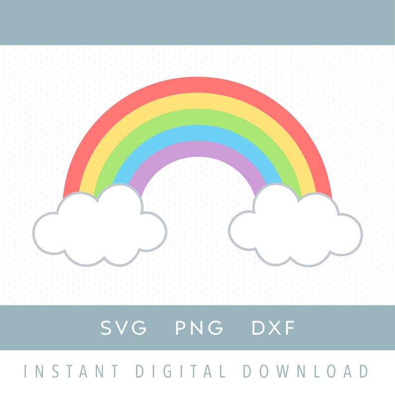 Rainbow Svg | Rainbow With Clouds SVG | Rainbow Cut File | Instant ...