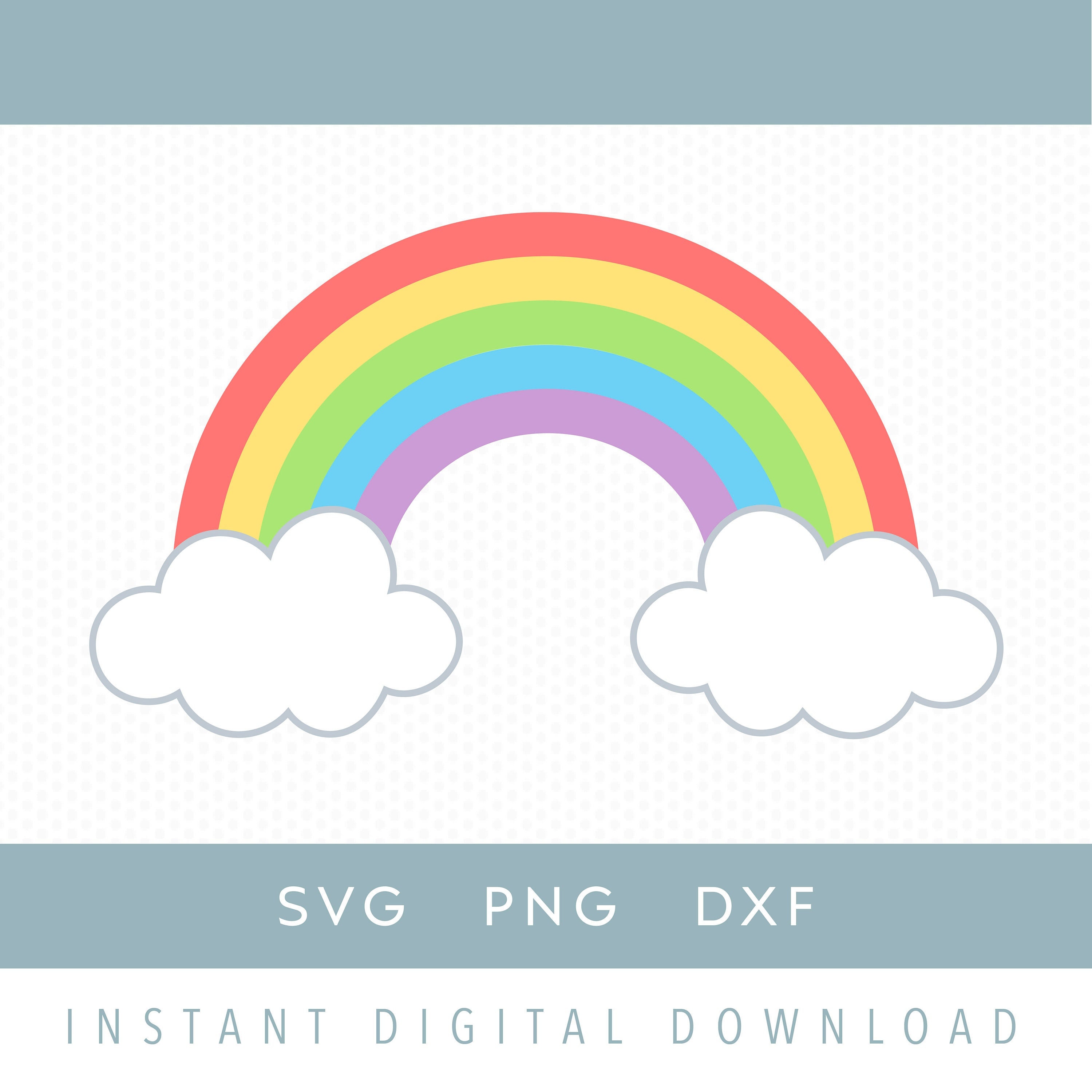 Rainbow Svg | Rainbow With Clouds SVG | Rainbow Cut File | Instant ...