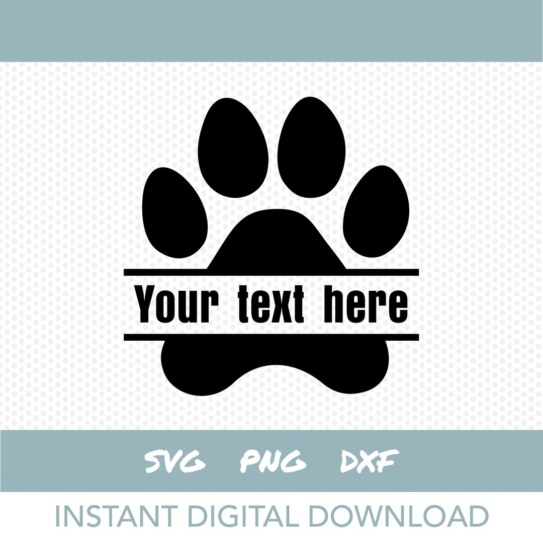 Paw Monogram SVG | Dog Paw Print Clip Art | Instant Digital Download ...