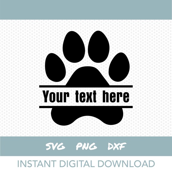 Paw Monogram SVG Dog Paw Print Clip Art Instant Digital | Etsy