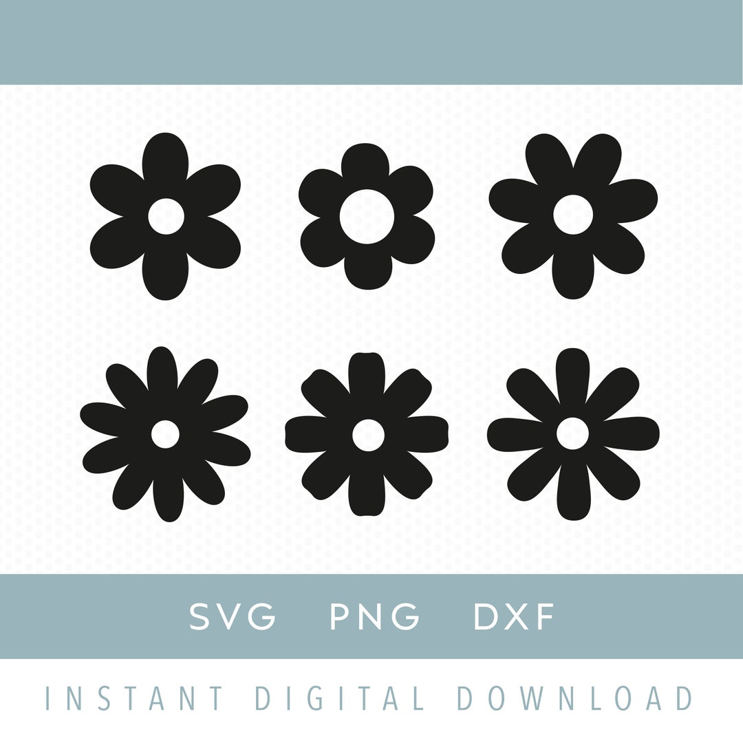 Daisy Black and White Svg Bundle, Daisy Png, Instant Digital Download ...