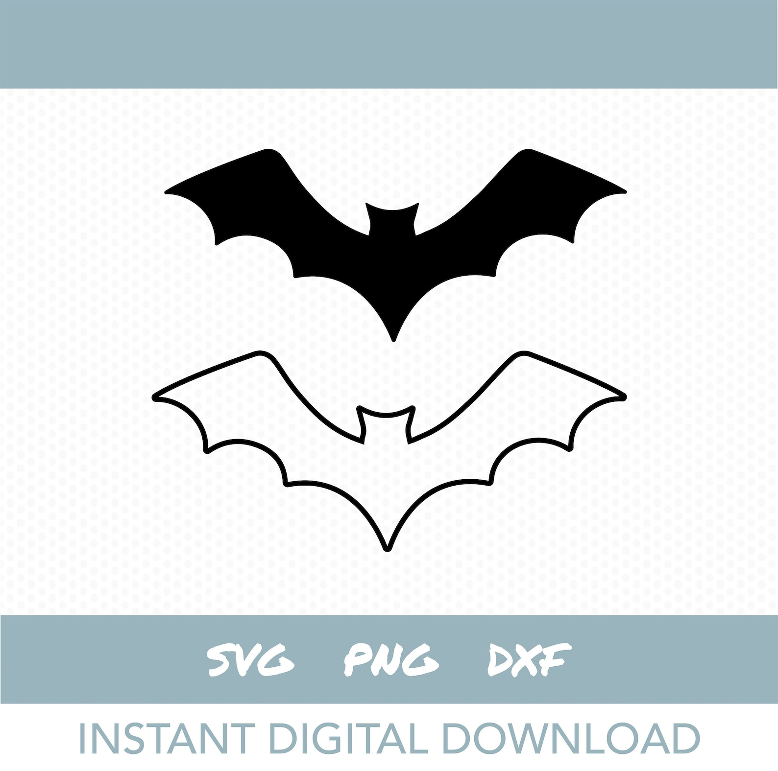 Bat Silhouette Svg, Bat Outline Svg, Halloween Clipart, Instant Digital ...