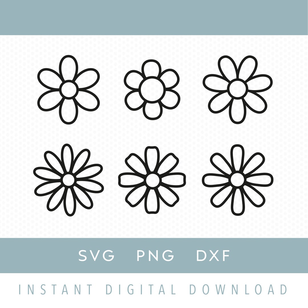 Daisy Svg Bundle, Daisy Outline Png, Instant Digital Download - Etsy