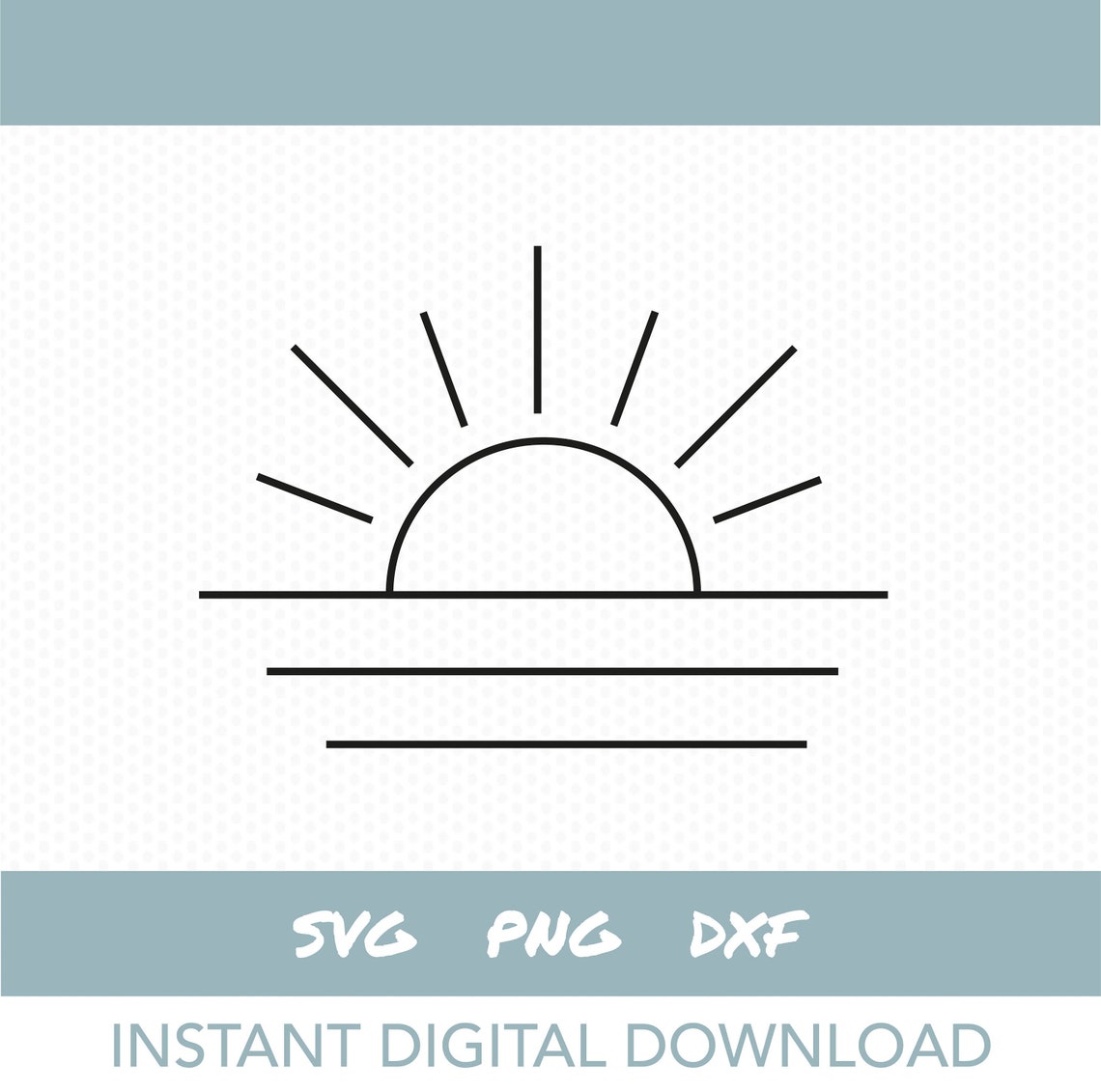 Sunshine Ocean SVG, Simple Sun and Ocean Clipart, Boho Sun Vector ...