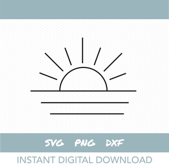 Sunshine ocean SVG simple sun and ocean clipart boho sun | Etsy