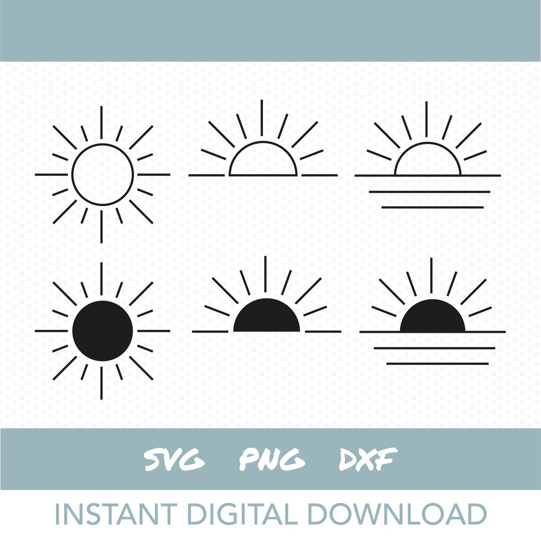Sunshine SVG, Simple Sun Bundle, Boho Sun Vector Files, Instant Digital ...