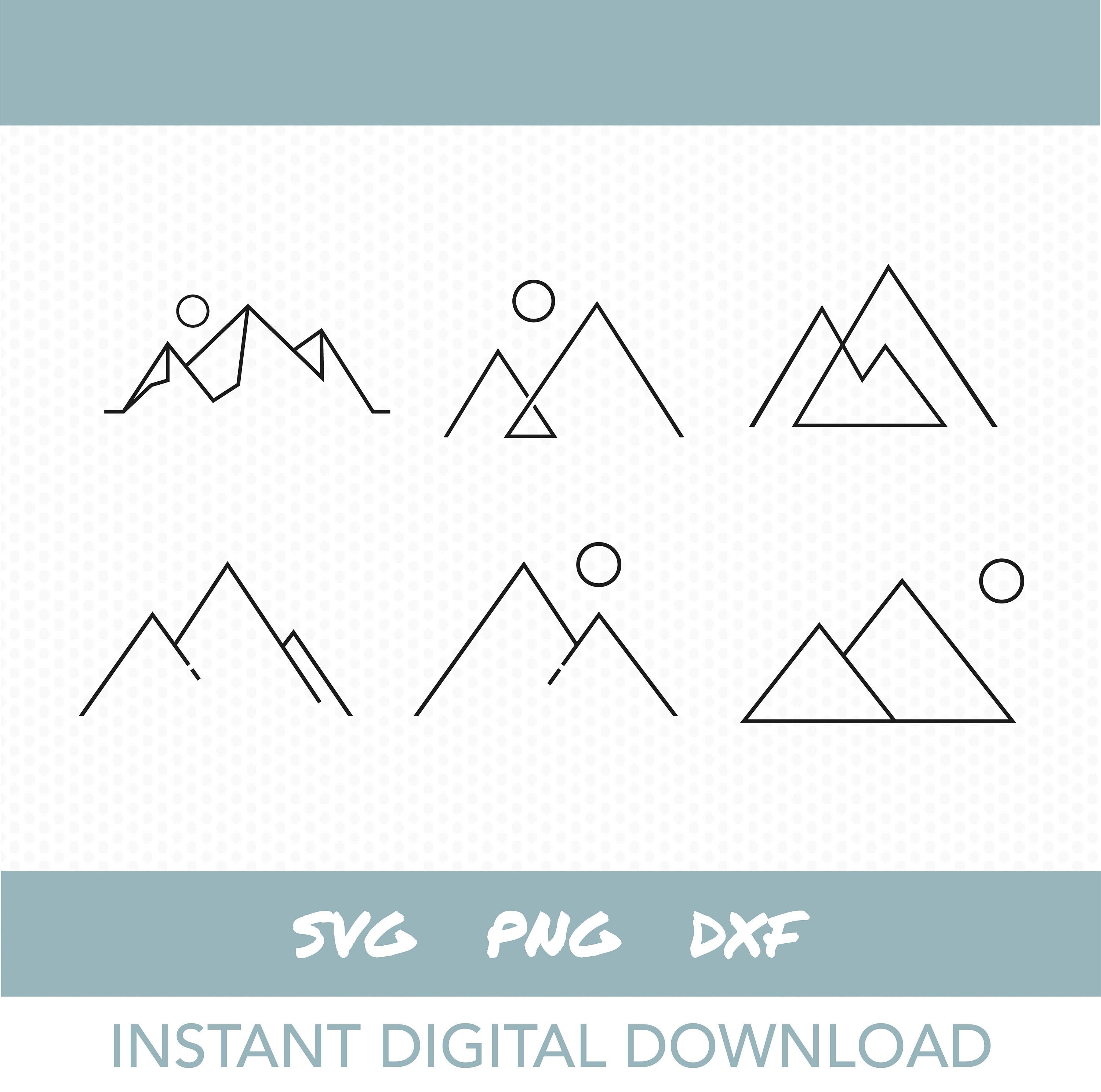 Minimalist Mountain SVG Bundle Simple Mountain Line Drawings - Etsy