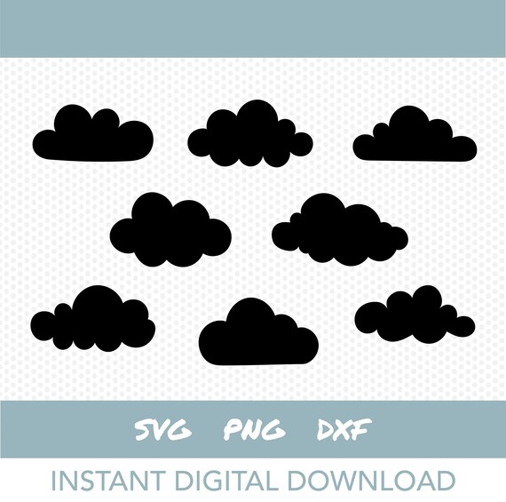 Cute Clouds SVG Bundle 8 Hand Drawn Clouds Instant Digital | Etsy