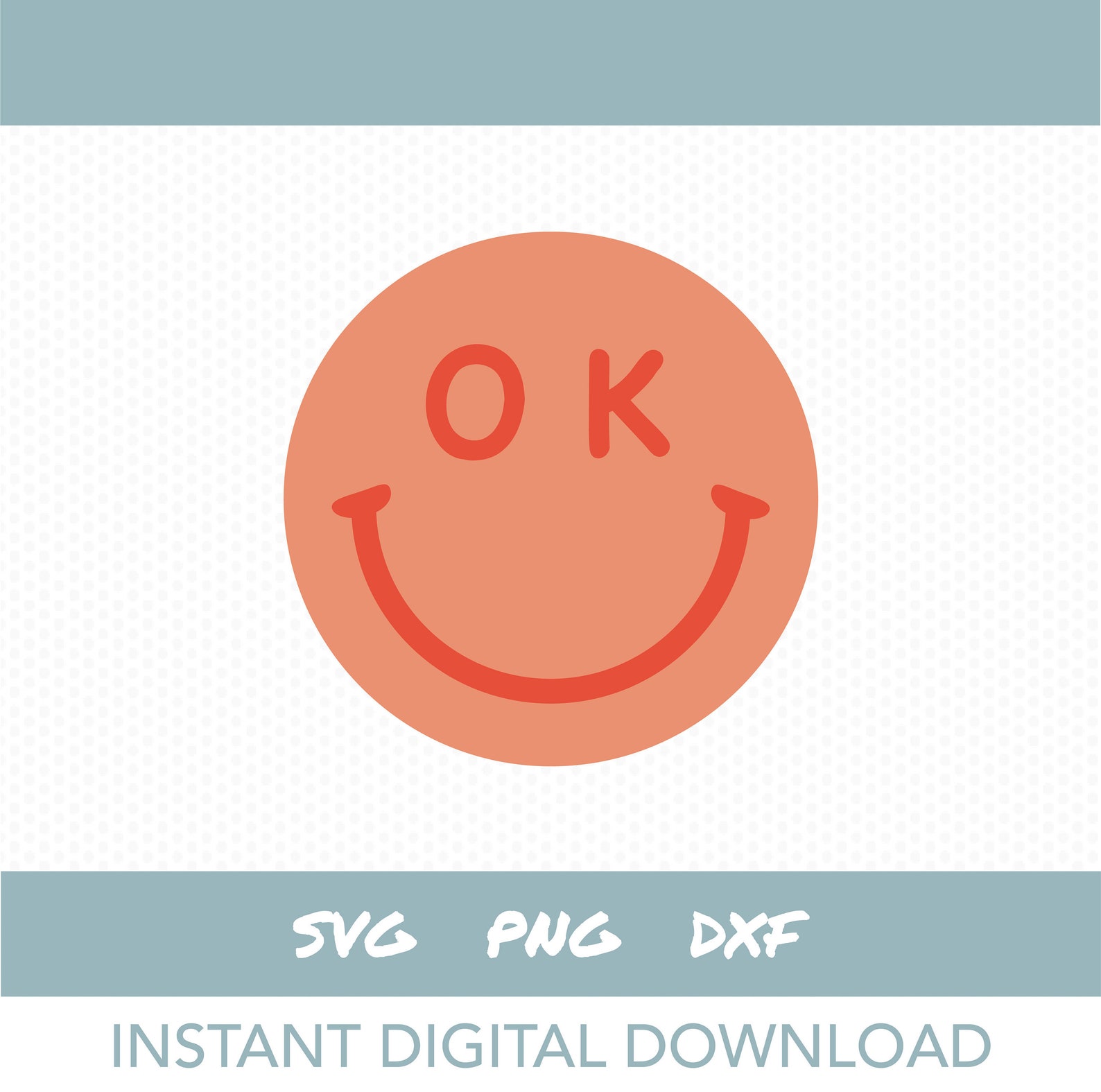 OK Smiley Face Pink Svg | OK Face Outline Png | Instant Digital ...