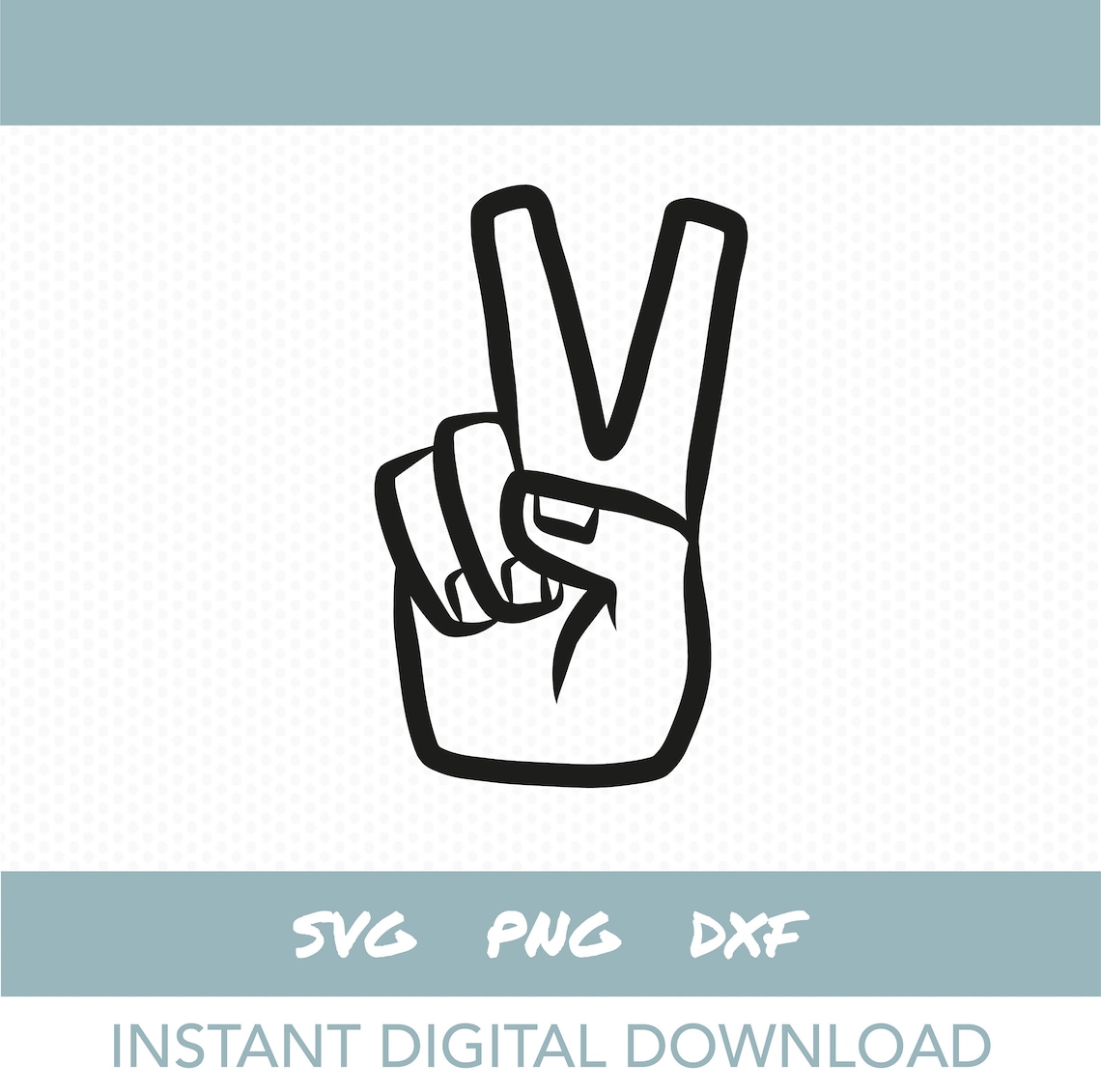Peace Sign Hand Outline SVG: Digital Download - Etsy