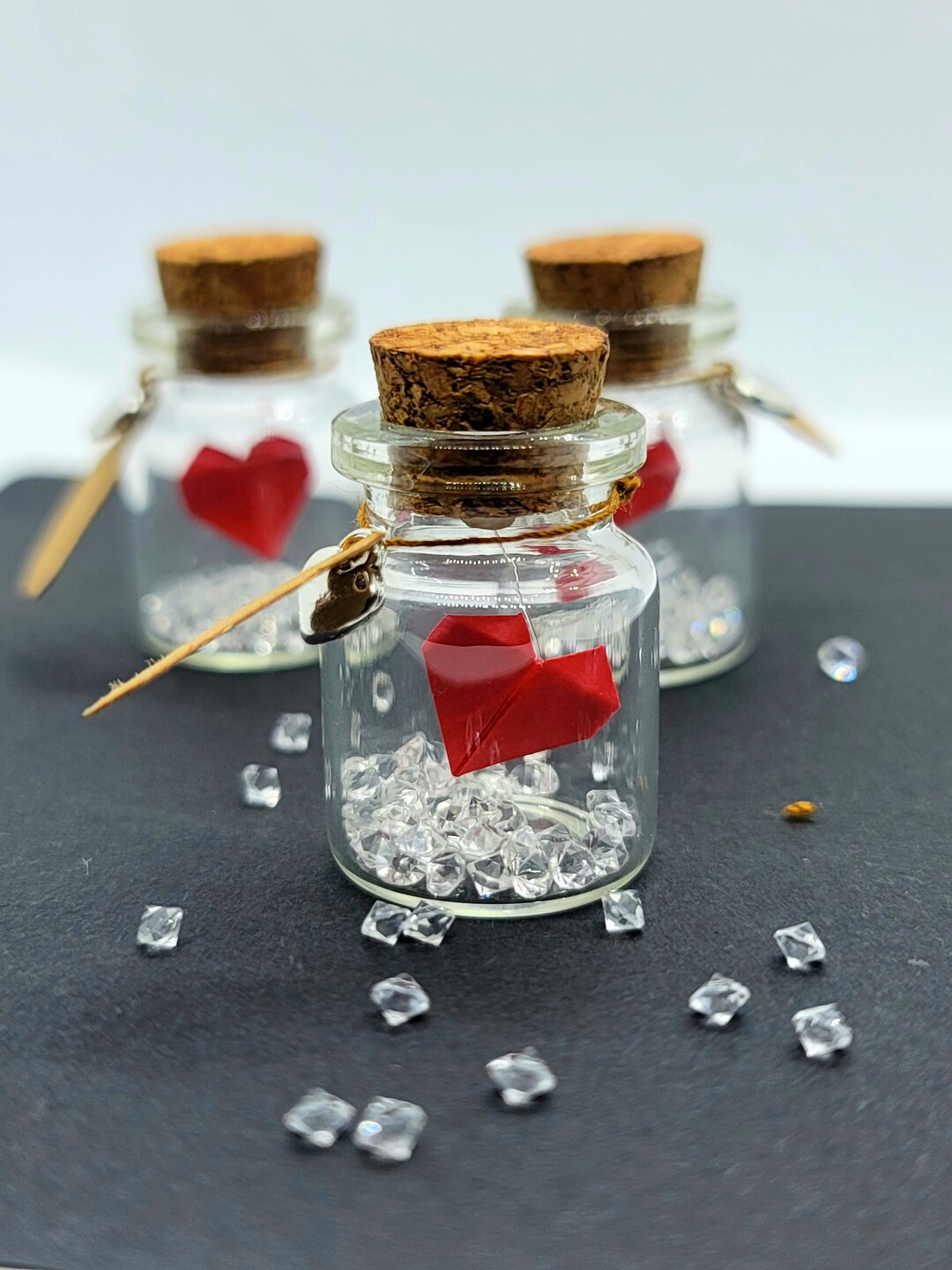 Origami Heart in Bottle, Glass Bottle Origami Heart, Heart With ...