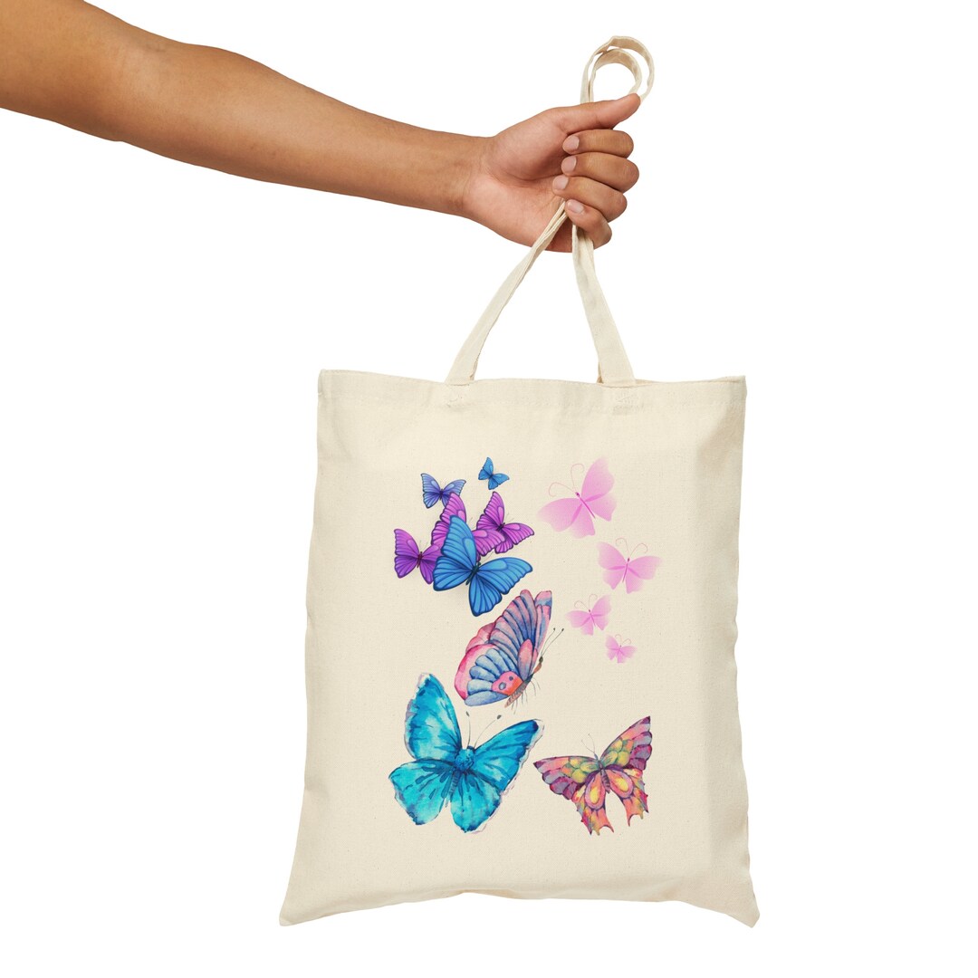 Monarch Butterfly Tote Bag Cottagecore Tote Bag Butterfly Canvas Bag ...