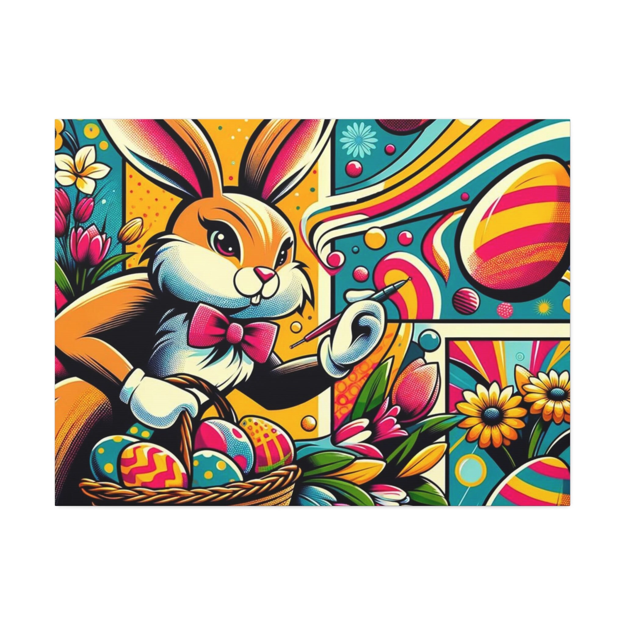 Easter Pop Art Canvas Bunny Pop Art Easter Bunny Wall Art Easter Eggs ...