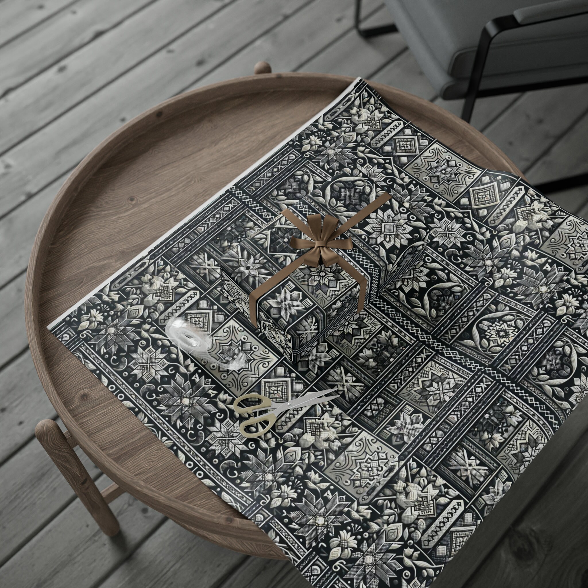 Modern Tatreez Embroidery Pattern Wrapping Papers - Palestinian ...